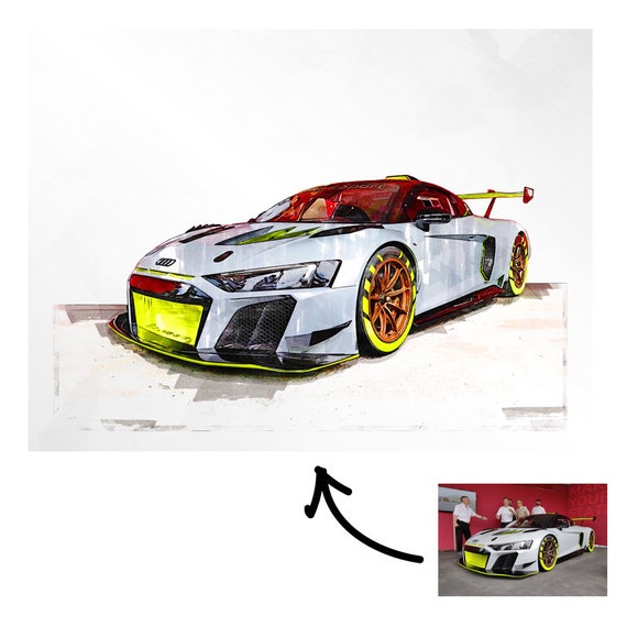 METAL Custom Car Art Car Photo to Art Car Photo to Sketch - Etsy