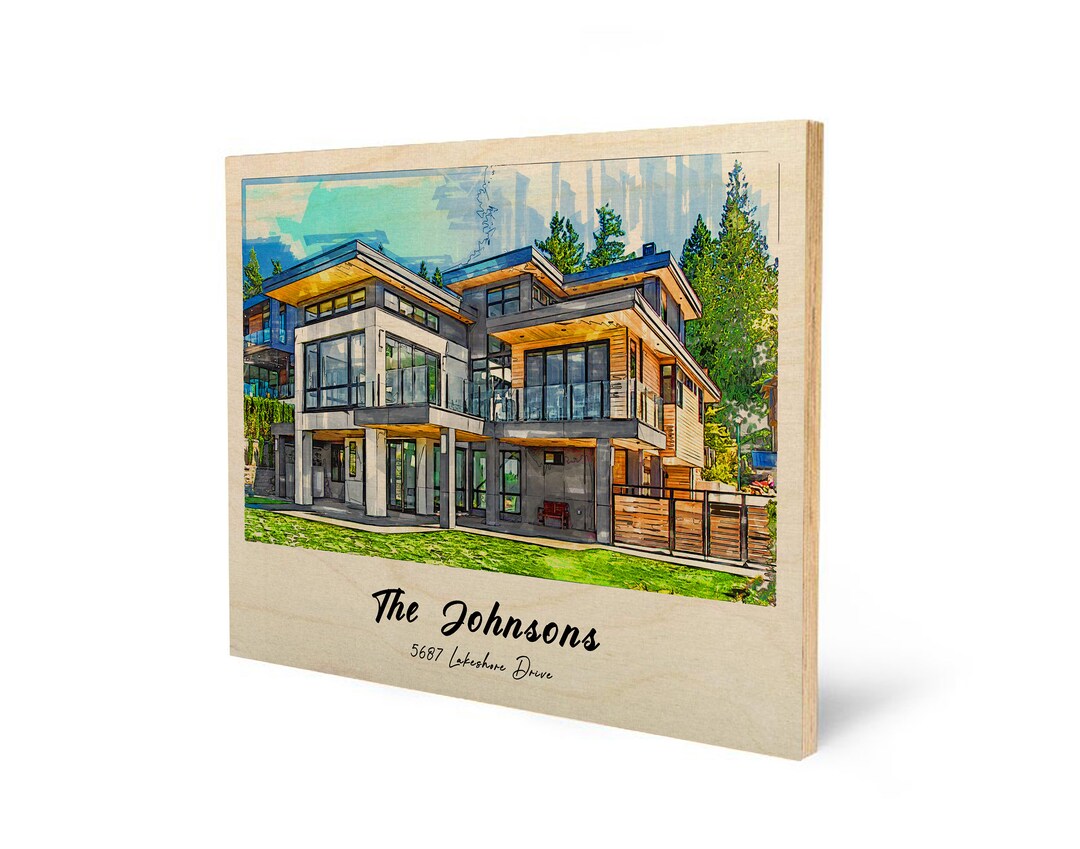 Custom Home Marker Sketch, Housewarming Gift, First Home Gift, Marker ...