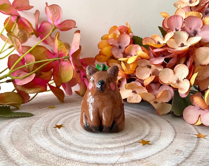Handmade Polymer Clay Capybara Desk Friend Sculpture/art/polymer Clay ...