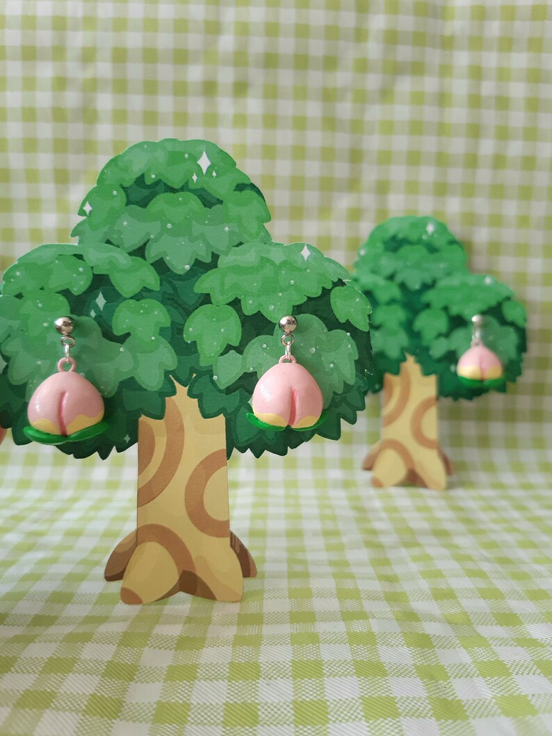 Handmade Polymer Clay Animal Crossing Peach Earrings - Etsy