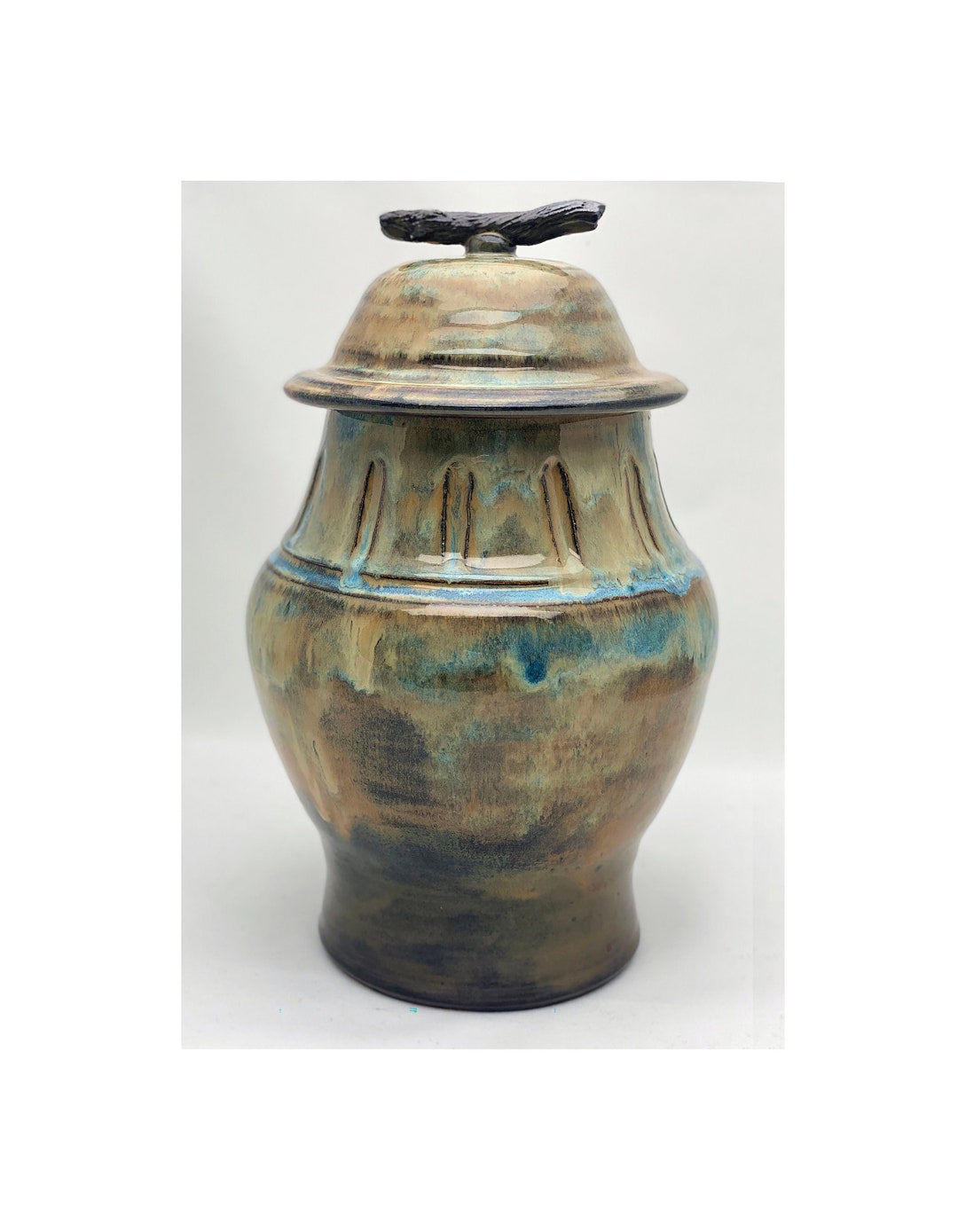CREMATION URN - Hand Made Pottery With Lid - Etsy