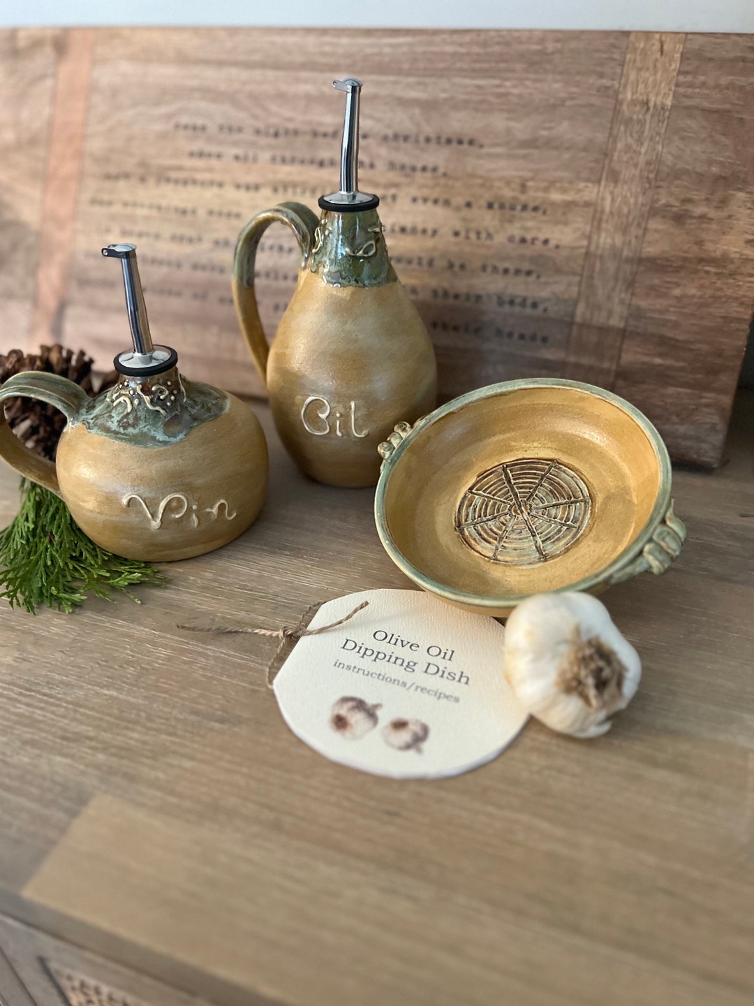 Olive Oil And Vinegar Set Ready To Ship Etsy