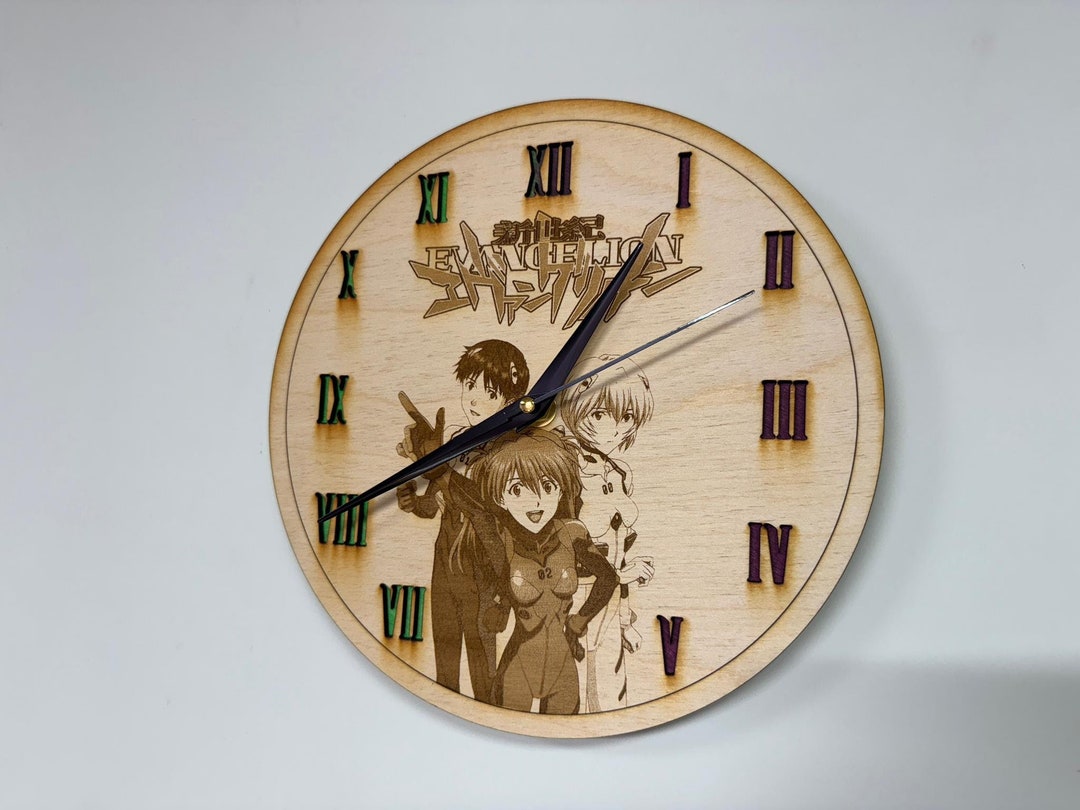 Neon Genesis Evangelion Wall Art Round Clock Gift or Decor for Fans Ask ...