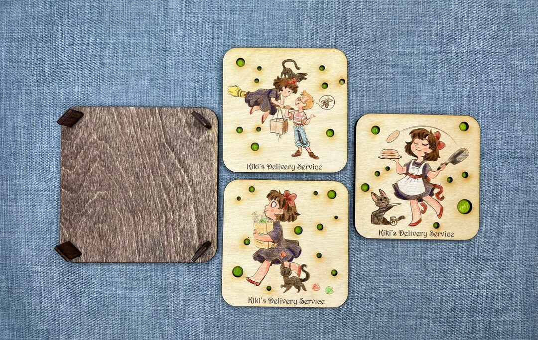 Studio Ghibli Coasters Set of Three Kikis Delivery Service - Etsy