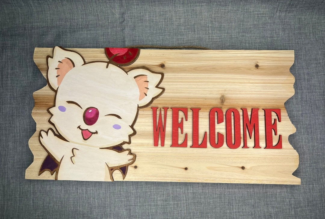 Moogle Welcome Sign Final Fantasy Gift for Final Fantasy Fans-ask About ...