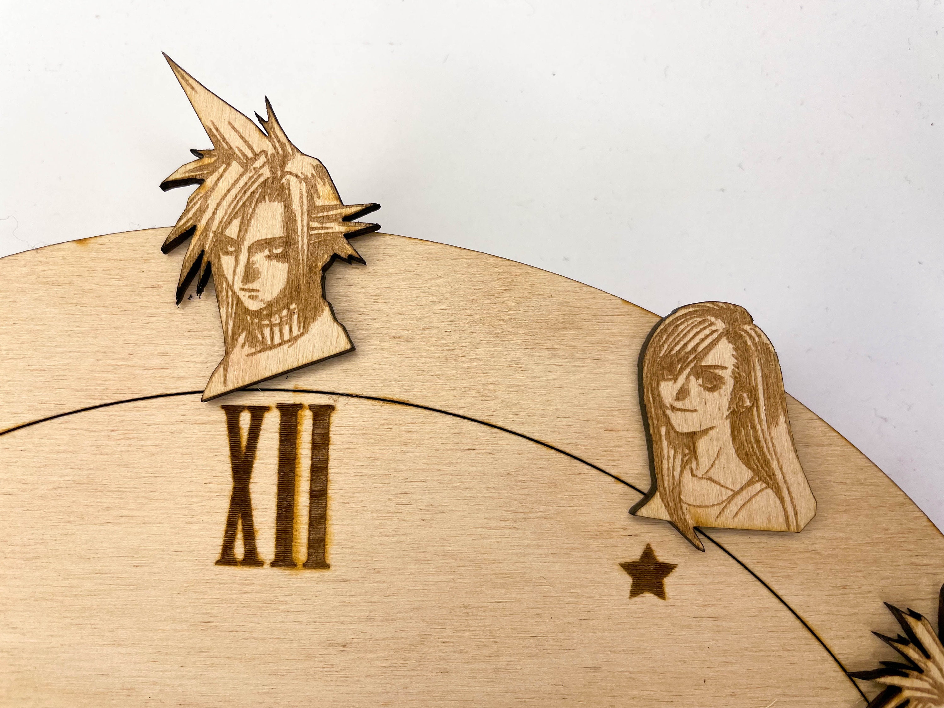 Handmade Engraved Wood Video Game Final Fantasy VII Gamer Gift Cloud ...