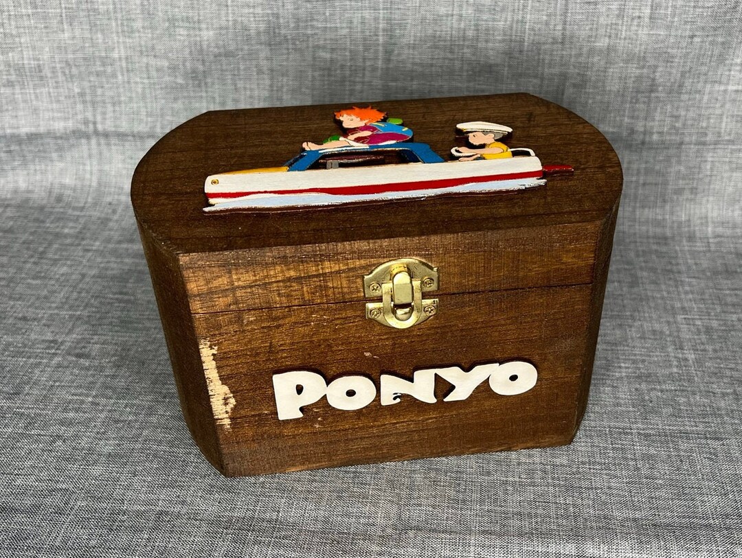 Ponyo Wood Chest Box Studio Ghibli Gift or Decor for Ghibli Fans Ask ...