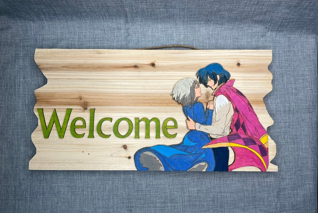 Howls Moving Castle Welcome Sign Studio Ghibli Gift for Studio Ghibli ...