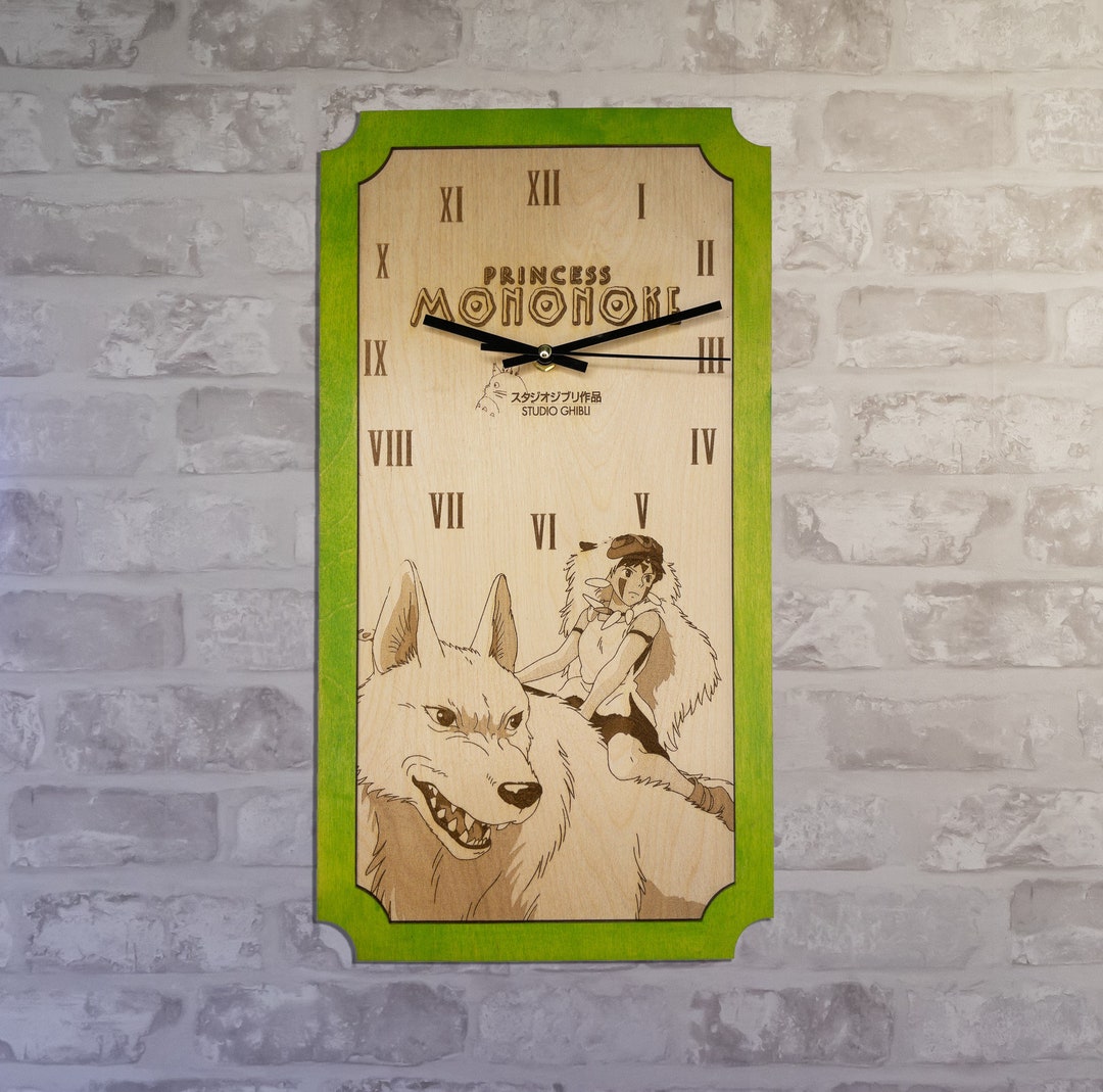Princess Mononoke Wall Art Clock Studio Ghibli Gift or - Etsy