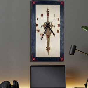 FFXIV Wall Art Clock Deathbringer Sword FF14 Gift or Decor for Final ...