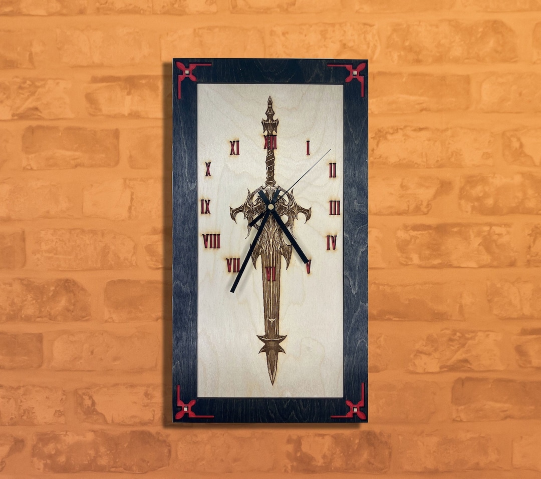 FFXIV Wall Art Clock Deathbringer Sword FF14 Gift or Decor for Final ...