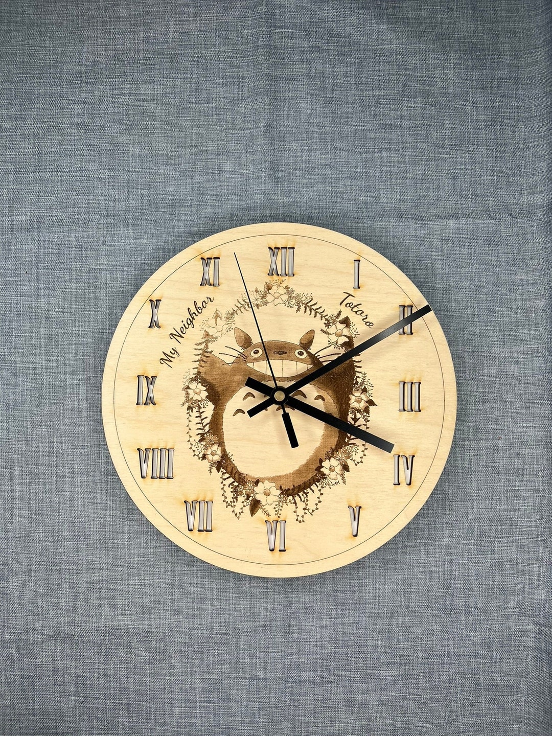 My Neighbor Totoro Wall Art Round Clock Studio Ghibli Gift or Decor for ...