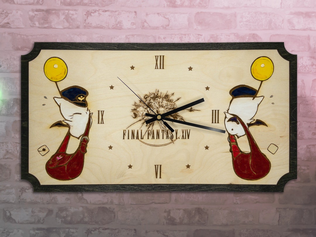 FFXIV Moogle Clock Mail Delivery Moogle FF14 Wall Art Decor or Gift for ...