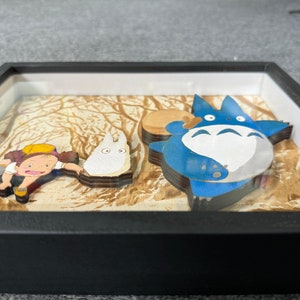 Totoro Art Shadow Box With Stand Studio Ghibli Gift or Decor for Ghibli ...