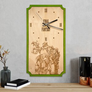 Final Fantasy XI Clock Engraved Wood Wall Art, Fantasy-inspired Decor ...
