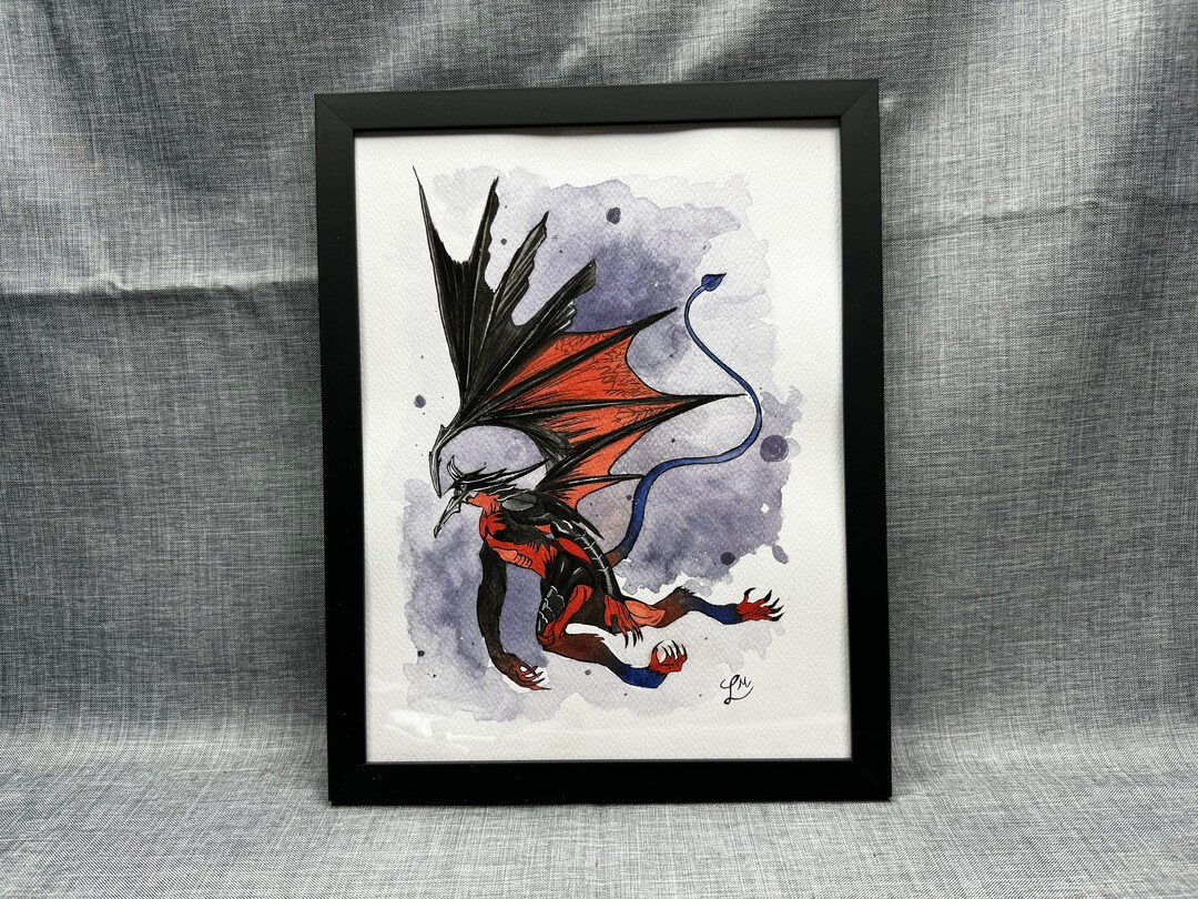 Final Fantasy 8 VIII Diablos Wall Art Original not a Print Watercolor ...