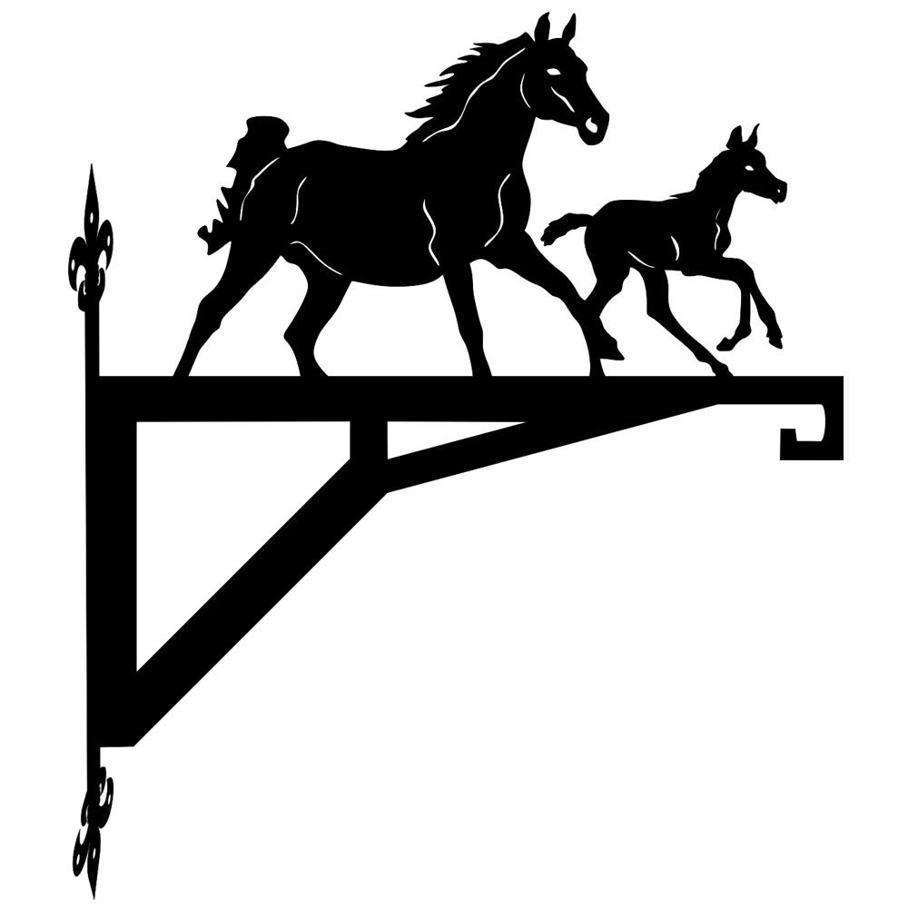 Horse Mare and Foal Modern Contemporary Hanging Bracket | Etsy