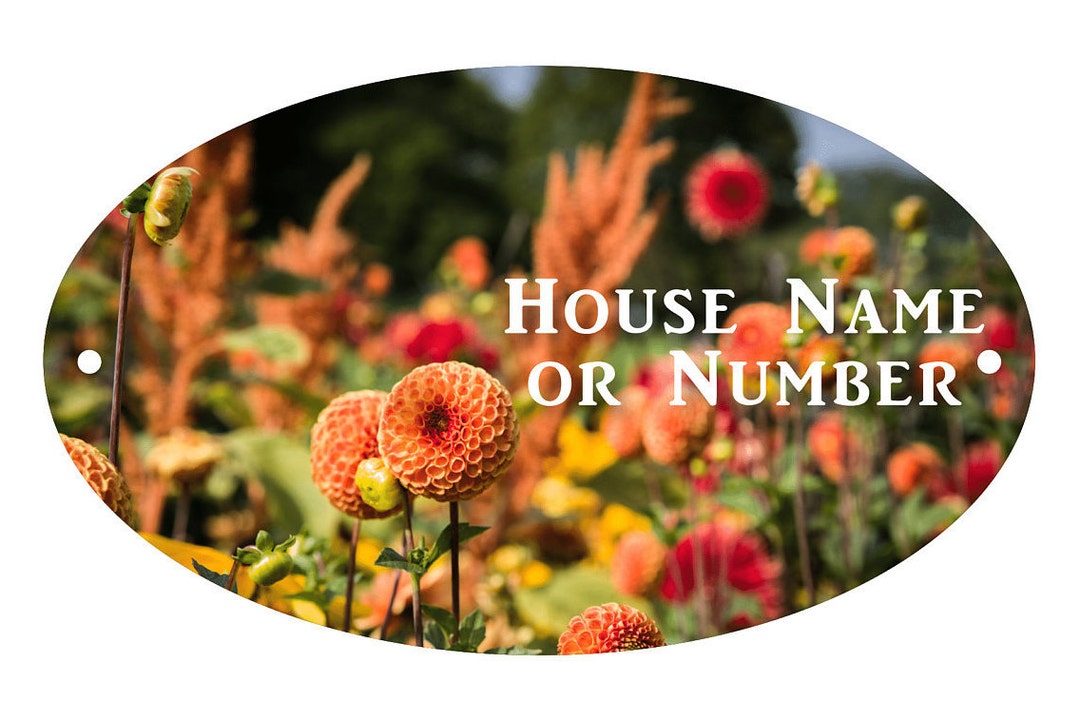 British Flowers House Sign Outdoor Metal Printed Coloured - Etsy