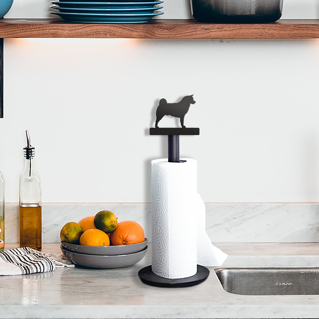 Akita Kitchen Roll Holder, Metal Kitchen Towel Holder, Akita Gift for ...