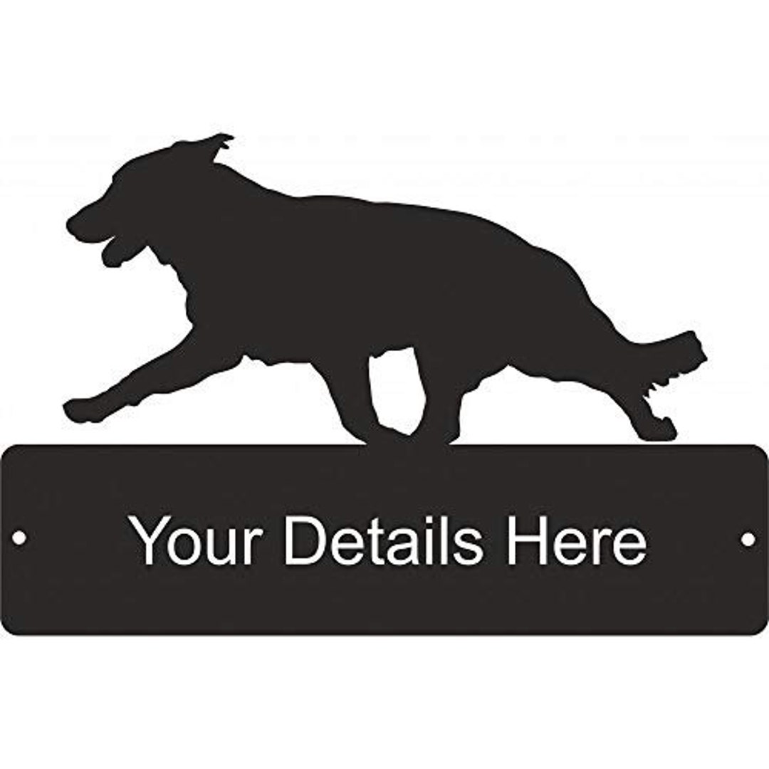 German Shepherd Rectangular Gate Plaque - Outdoor Garden Fence Sign ...