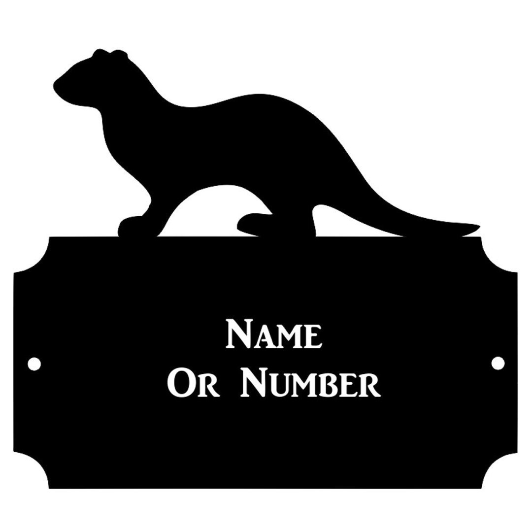 Otter Metal Rectangular Cutaway House Plaque- Address Wall House Number ...