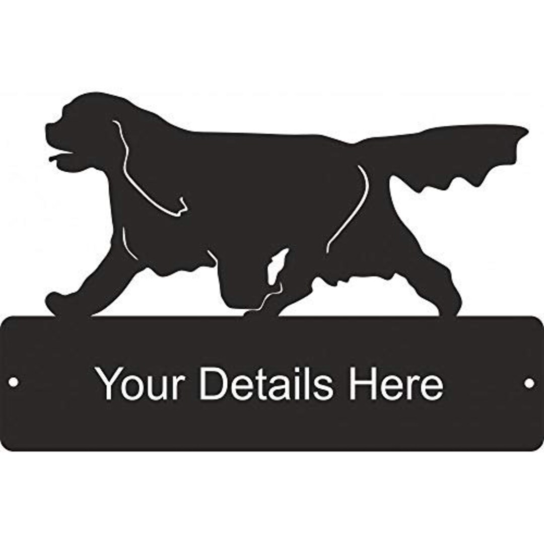 Cavalier King Charles Spaniel Rectangular Gate Plaque - Outdoor Garden ...