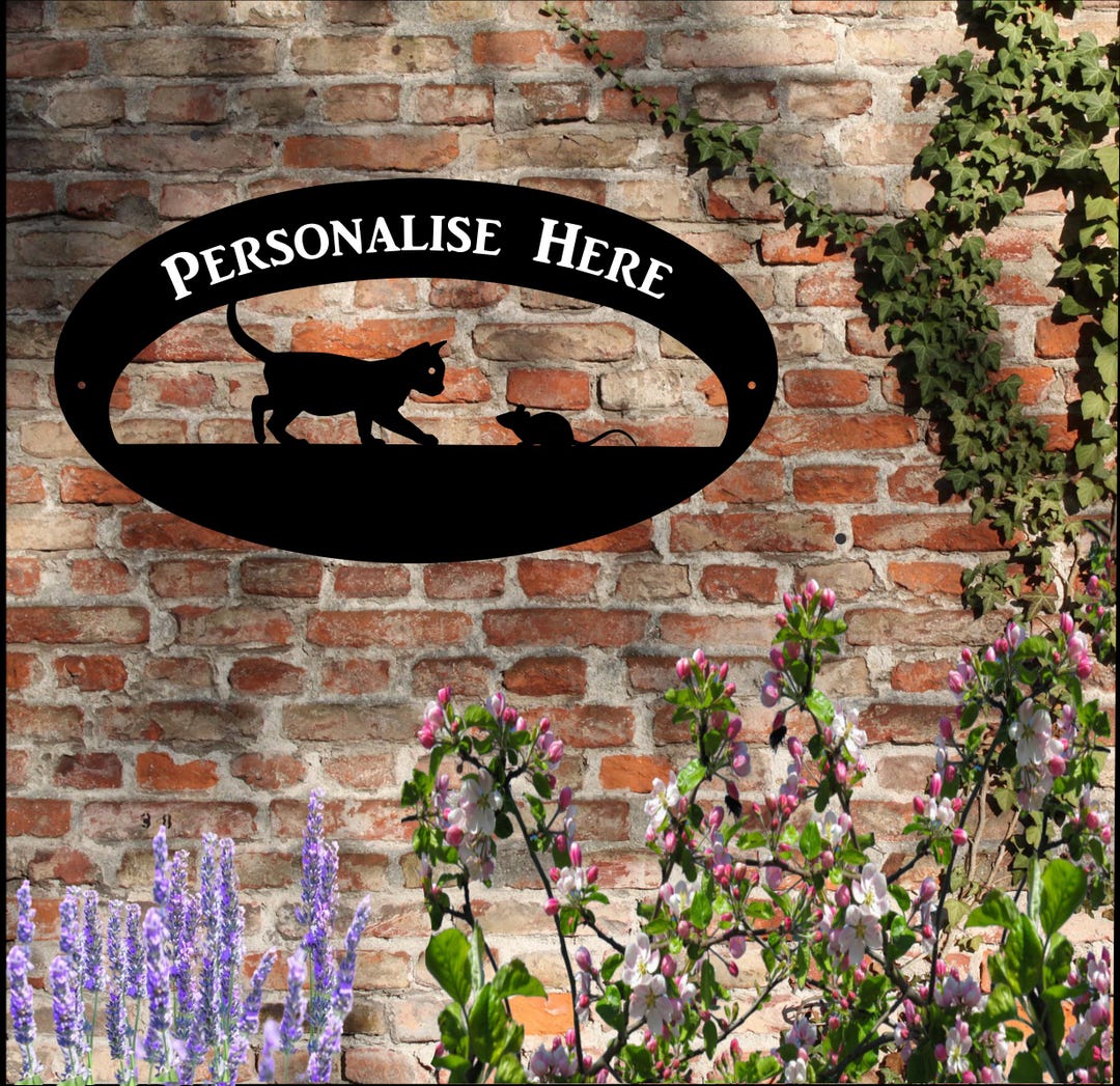 Cat and Mouse House Sign Plaque - Etsy