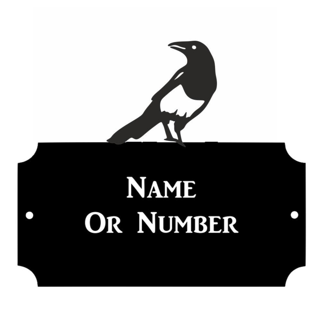Magpie Metal Rectangular Cutaway House Plaque- Address Wall House ...