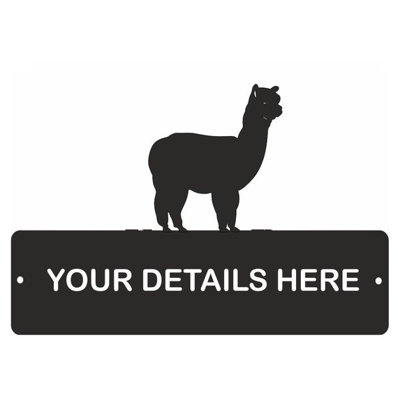 Alpaca Rectangular Gate Plaque Outdoor Garden Fence Sign | Etsy