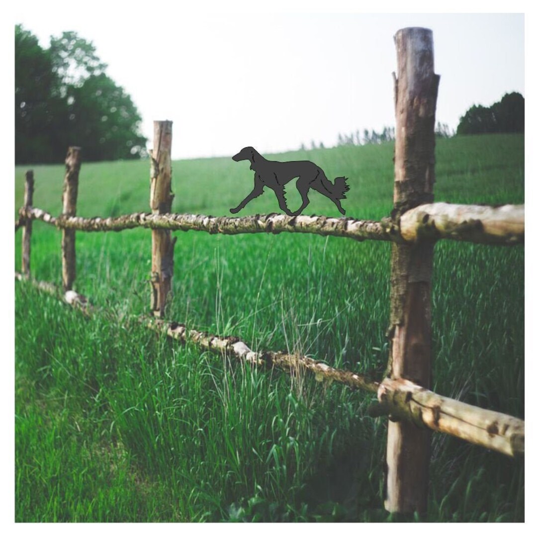 Saluki Dog Fence Topper, Metal Garden Art Gift for Dog Lover, Steel ...