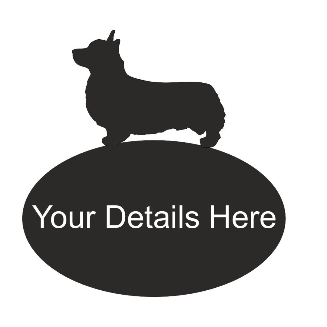 Corgi Pembroke Oval House Plaque Personalised Black Metal House Sign - Etsy