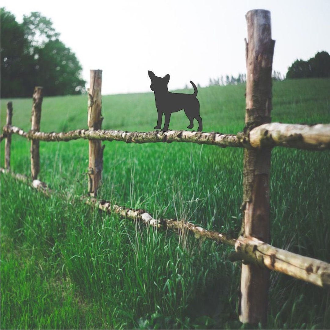 Chihuahua Dog Fence Topper, Metal Garden Art Gift for Dog Lover, Steel ...