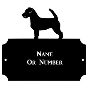 Jack Russell Metal Rectangular Cutaway House Plaque- Address Wall House ...