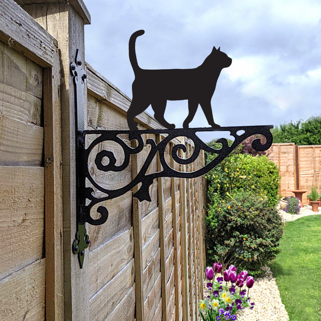 Cat Walking Ornamental Hanging Bracket - Contemporary Hanging Basket ...