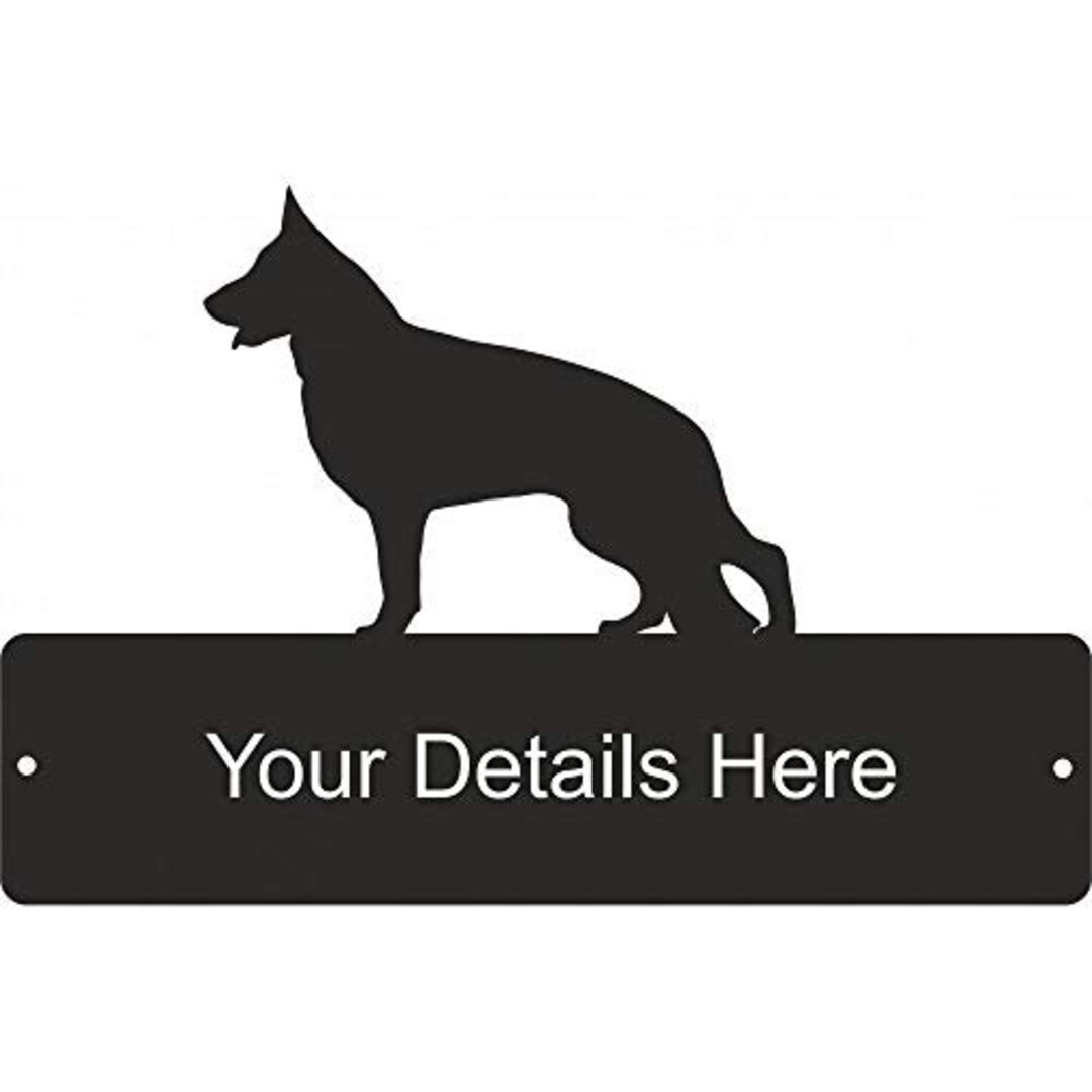 Steel Images German Shepherd Rectangular Gate Plaque - Outdoor Garden ...