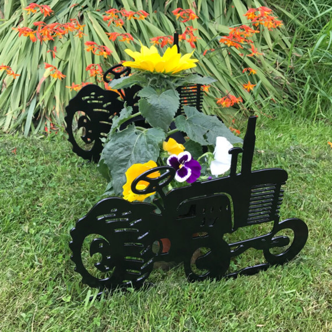 Tractor Floor Standing Garden Planter Metal Outdoor Black - Etsy