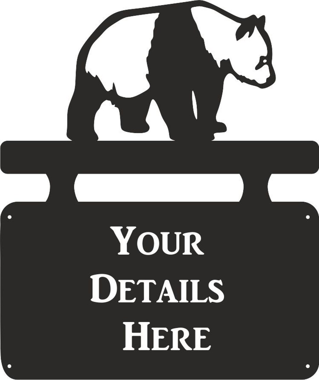 Panda House Name Feature Plaque Outdoor Hanging Metal Black - Etsy