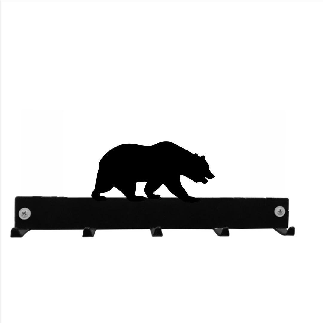 Bear Key Hook Coat/key Hanger - Black Metal Wall Mounted Coat Hooks ...