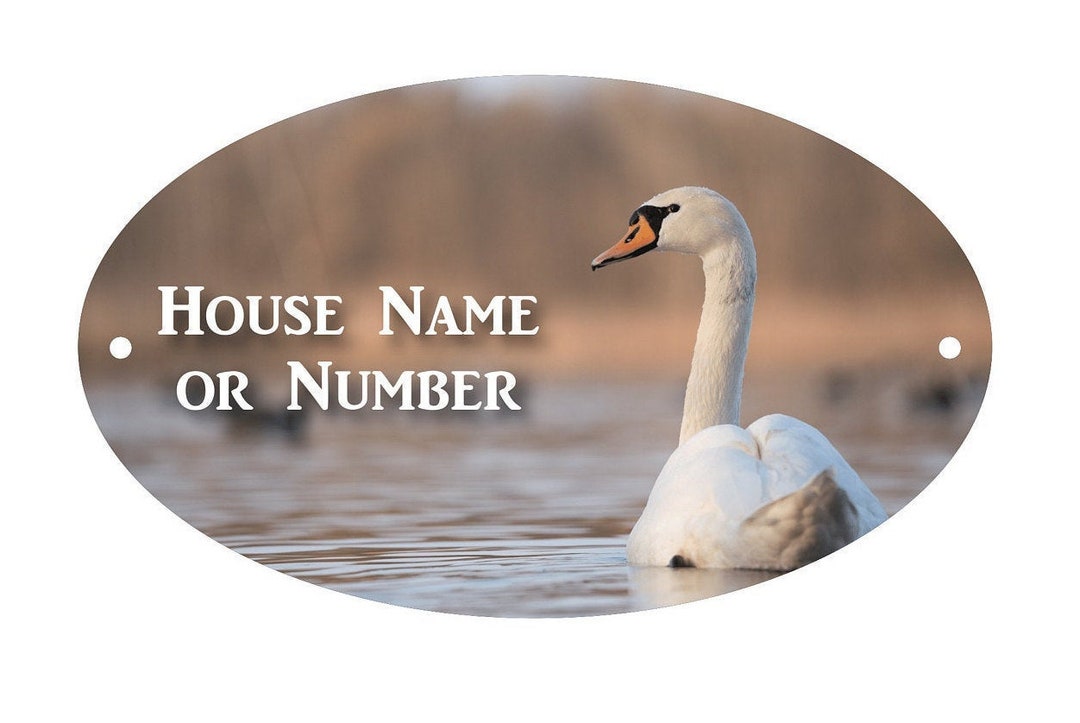 White Swan House Sign Outdoor Metal Printed Coloured House - Etsy