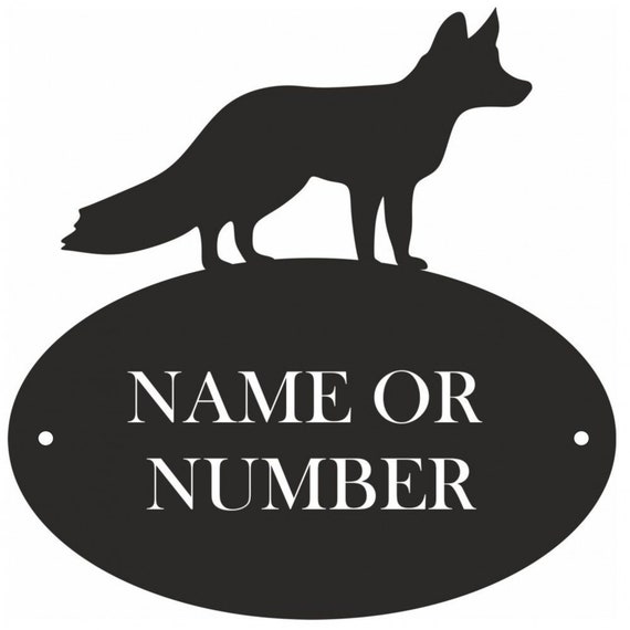 Fox 2 Line Wall Address Plaque/sign Bespoke Modern - Etsy