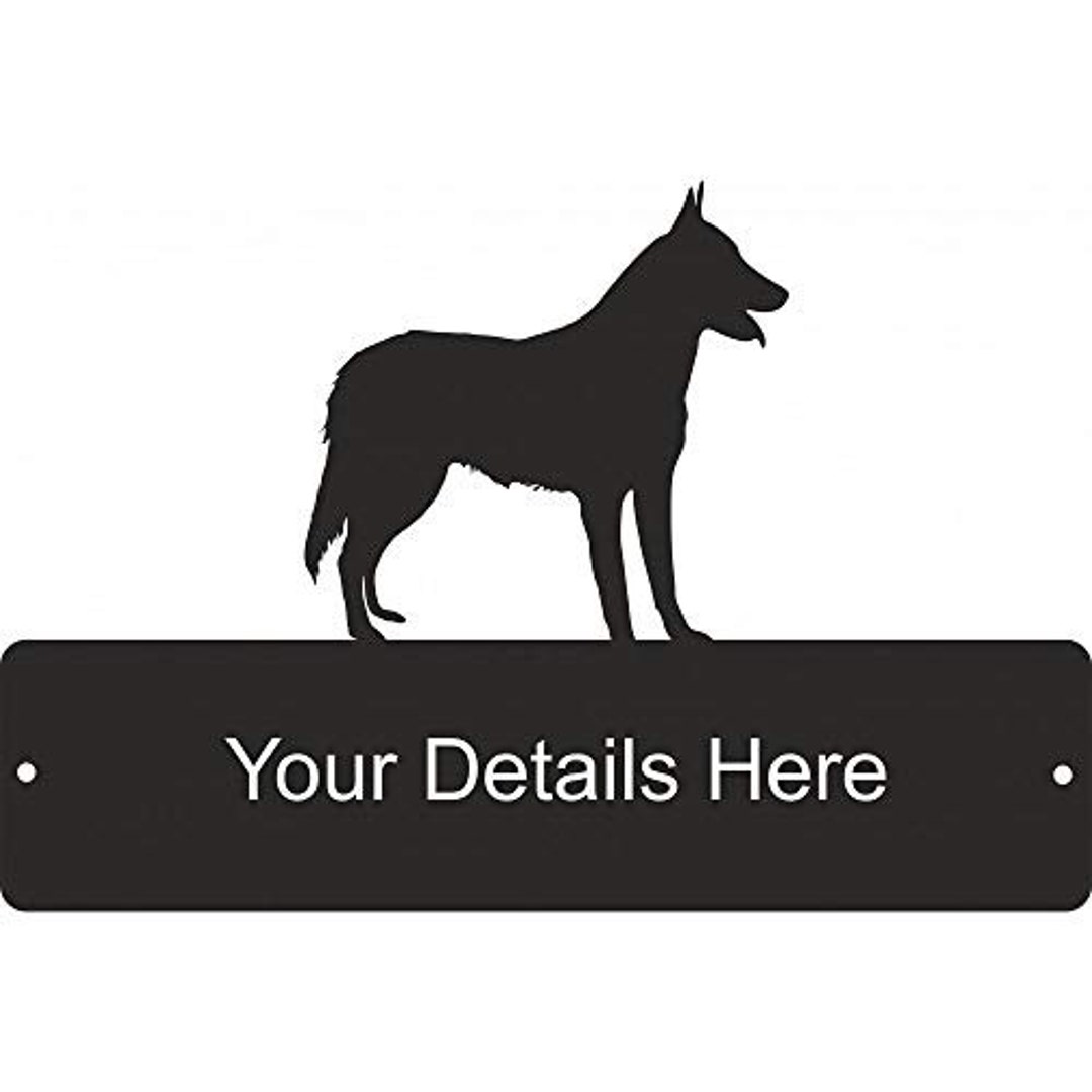 Belgian Malinois Rectangular Gate Plaque - Outdoor Garden Fence Sign ...