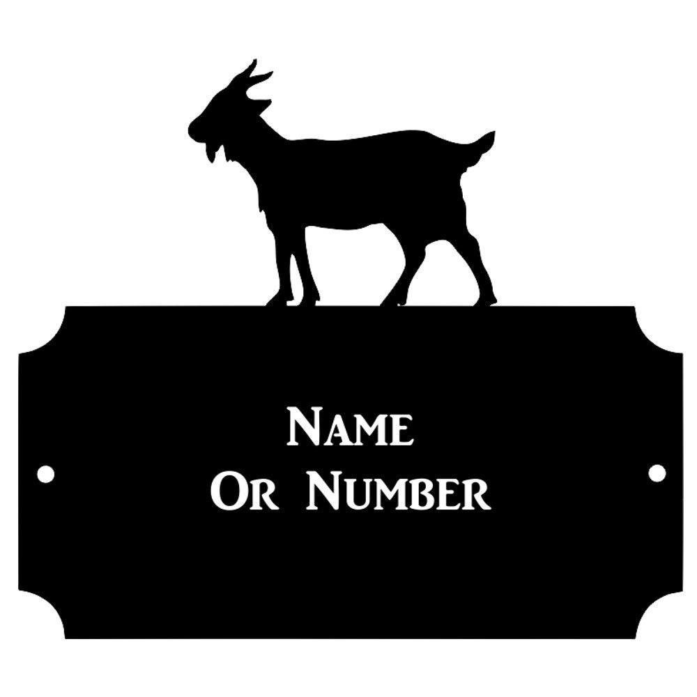 Goat Metal Rectangular Cutaway House Plaque Address Wall | Etsy