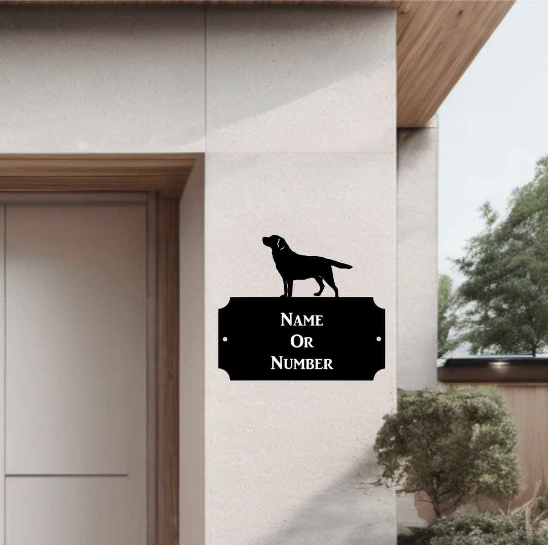 Labrador Metal Rectangular Cutaway House Plaque- Address Wall House ...