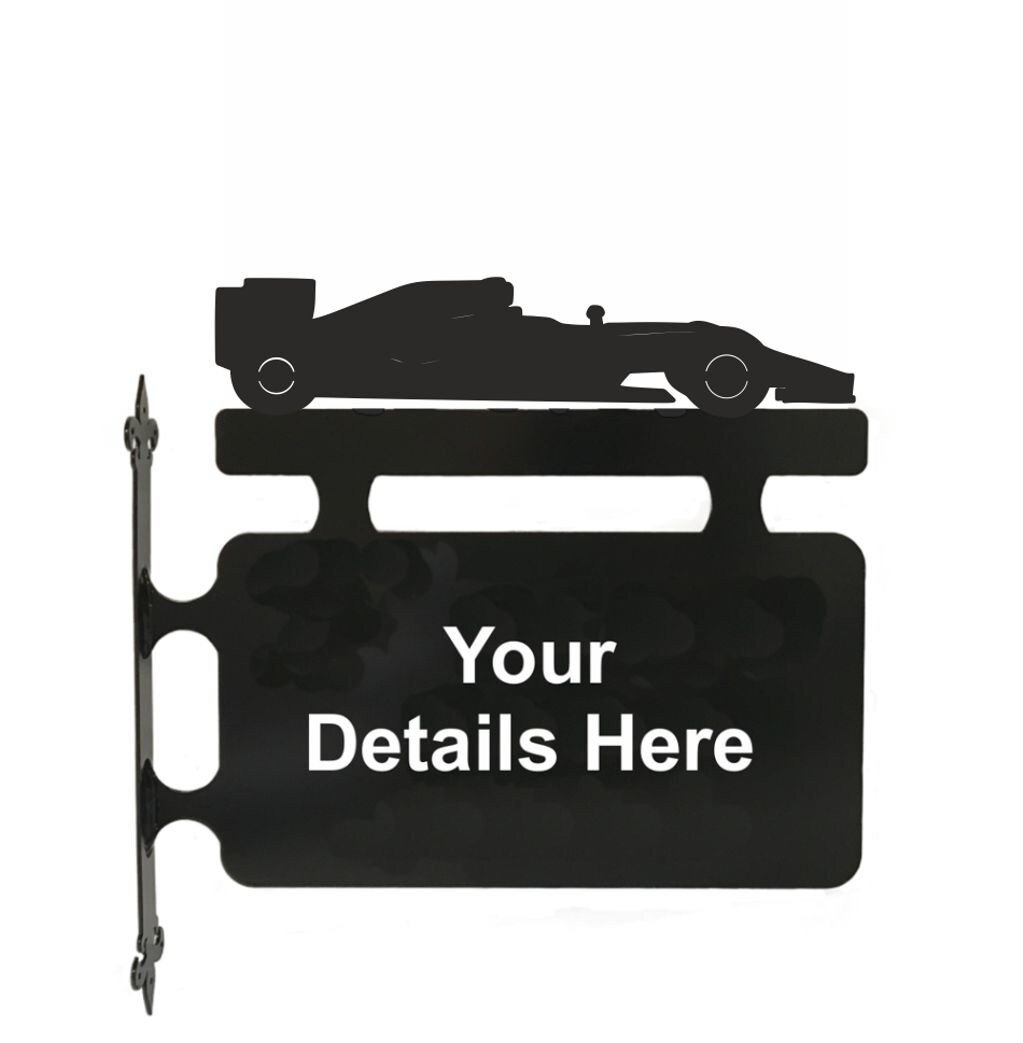 Formula 1 Car Hanging Sign Outdoor Black Metal House Sign - Etsy UK