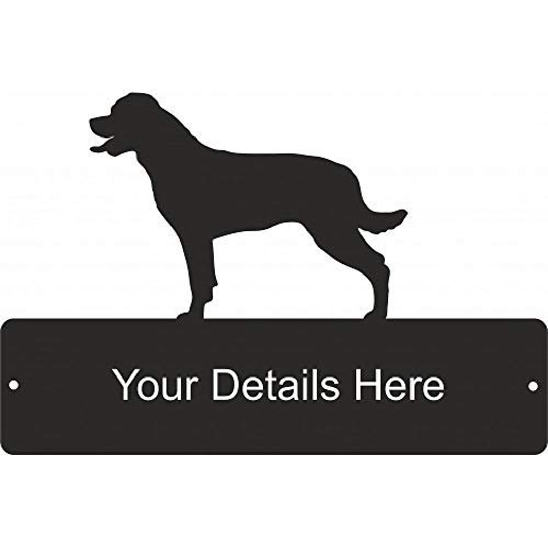 Rottweiler Rectangular Gate Plaque - Outdoor Garden Fence Sign Black ...