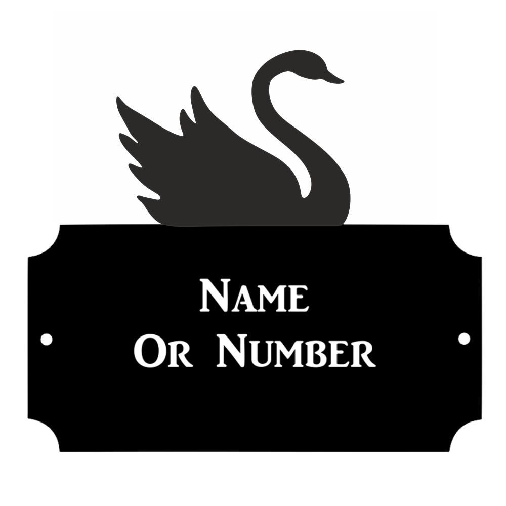 Swan Metal Rectangular Cutaway House Plaque Address Wall | Etsy