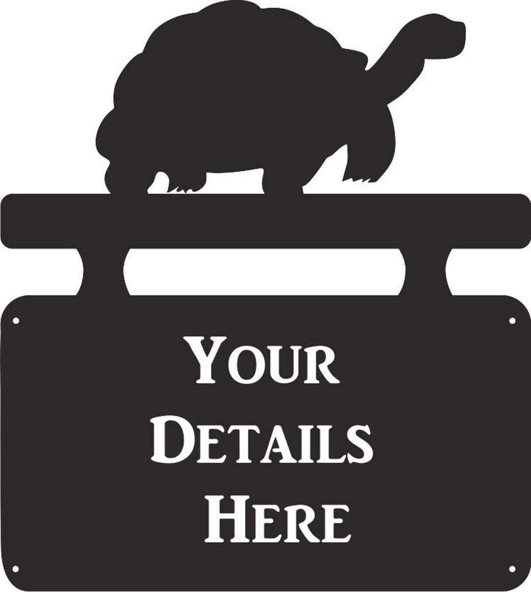 Tortoise House Name Feature Plaque - Outdoor Hanging Metal Black House ...