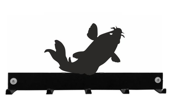 Koi Carp Coat/key Hanger Black Metal Wall Mounted Coat Hooks - Etsy