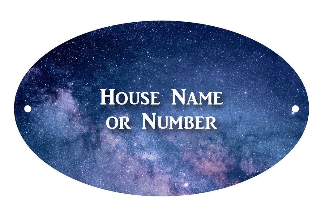 Stars Night Sky Galaxies House Sign Outdoor Metal Printed - Etsy