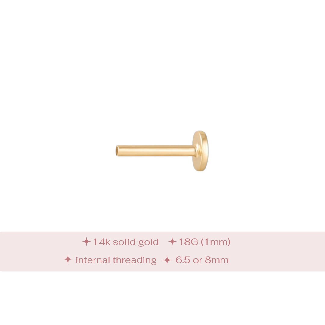 14k Solid Gold Spare Labret Back, Lollieshop Jewellery Flatback - Etsy